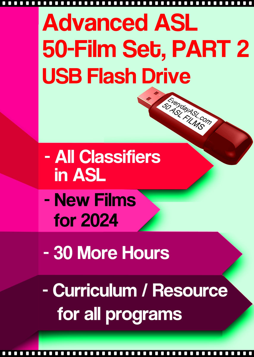 American Sign Language 50-Film Set, Part 2 USB Flash Drive + FREE S&H ...