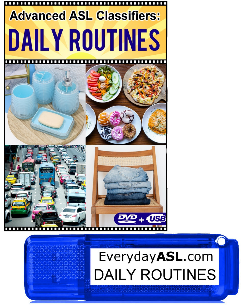 New! Advanced ASL Classifiers: Daily Routines USB Flash Drive with FRE ...
