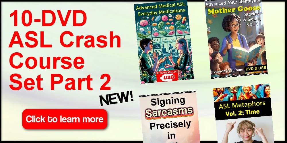 10-DVD American Sign Language Set Part 2 + FREE DVD Wallet + FREE S&H ...