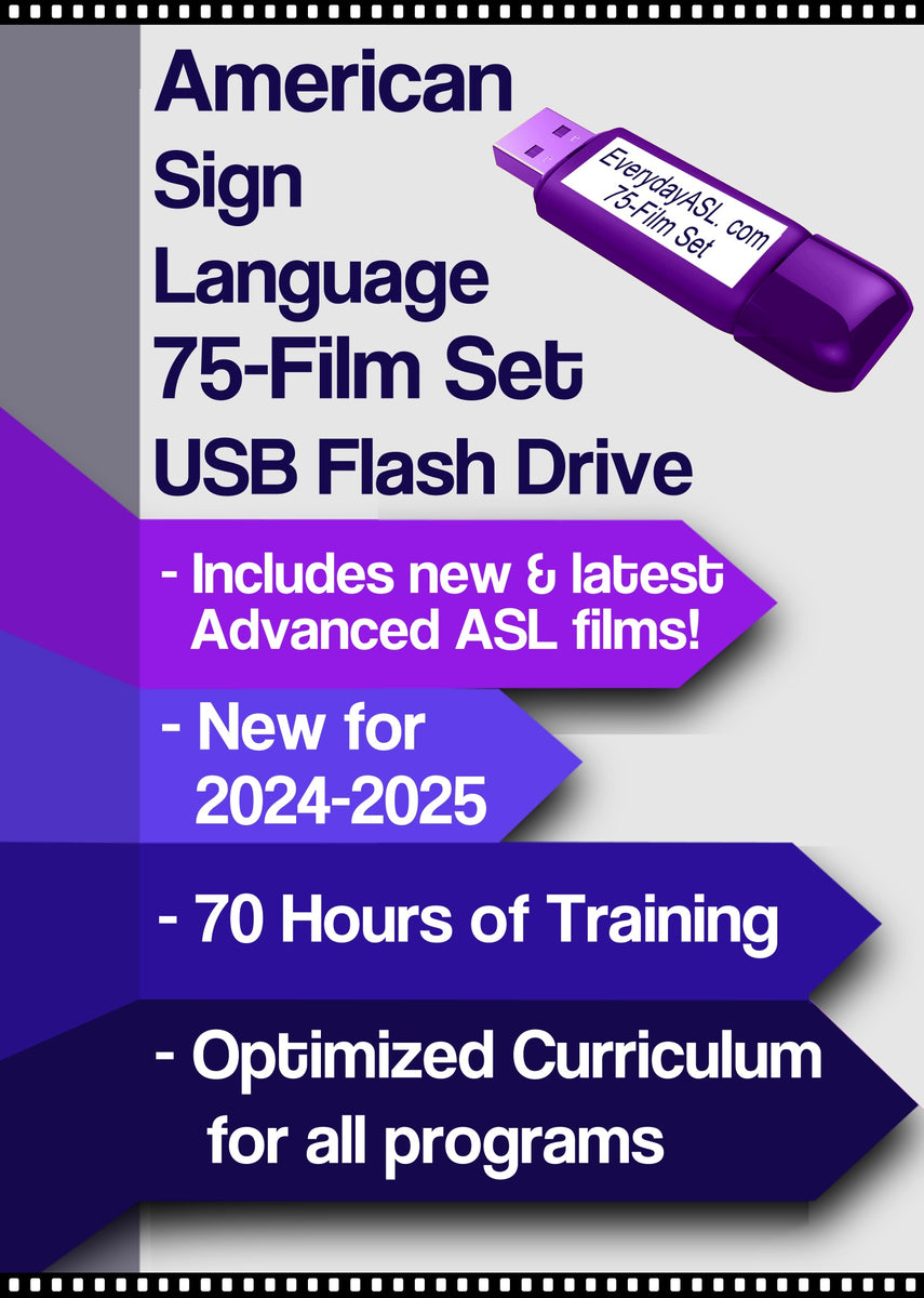American Sign Language 75-Film Set USB Flash Drive + FREE S&H ...