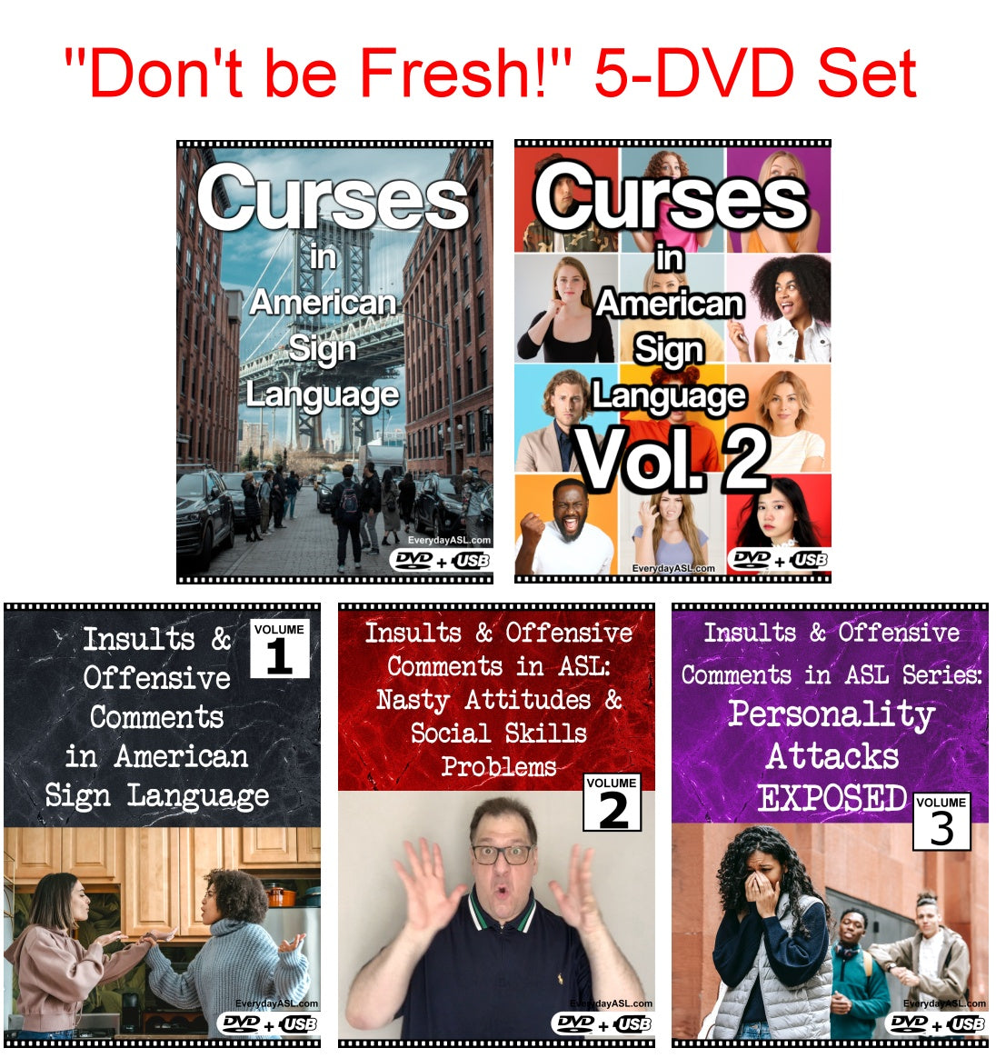New! "Don't Be Fresh!" 5-DVD Set + FREE S&H – Everyday ASL University