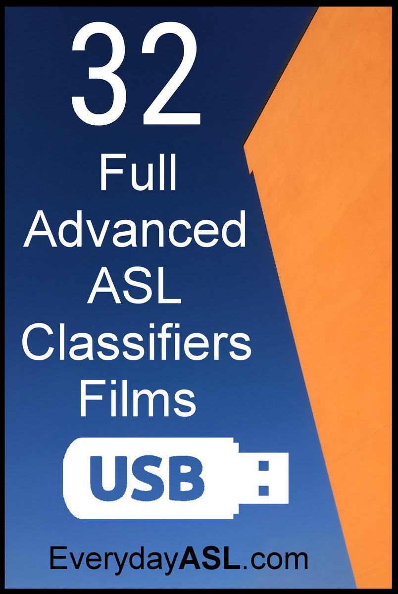 32 Full Advanced ASL Classifiers Films Set USB Flash Drive + FREE S&H ...