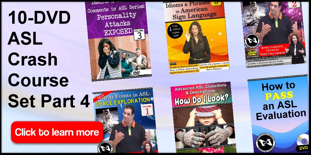 10-DVD American Sign Language Set Part 4 + FREE DVD Organizer + FREE S ...