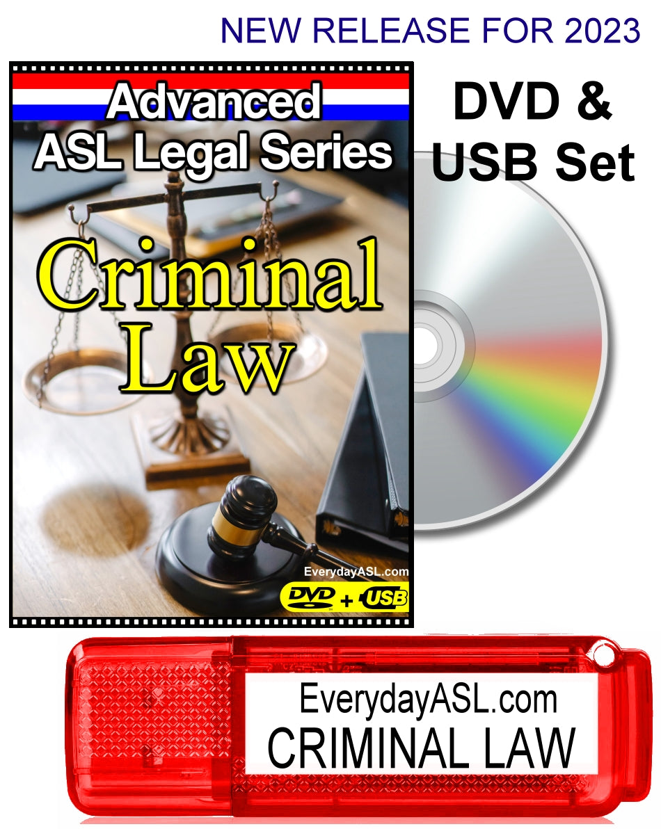 New! Advanced ASL Legal Series: Criminal Law DVD + USB Set – Everyday ...