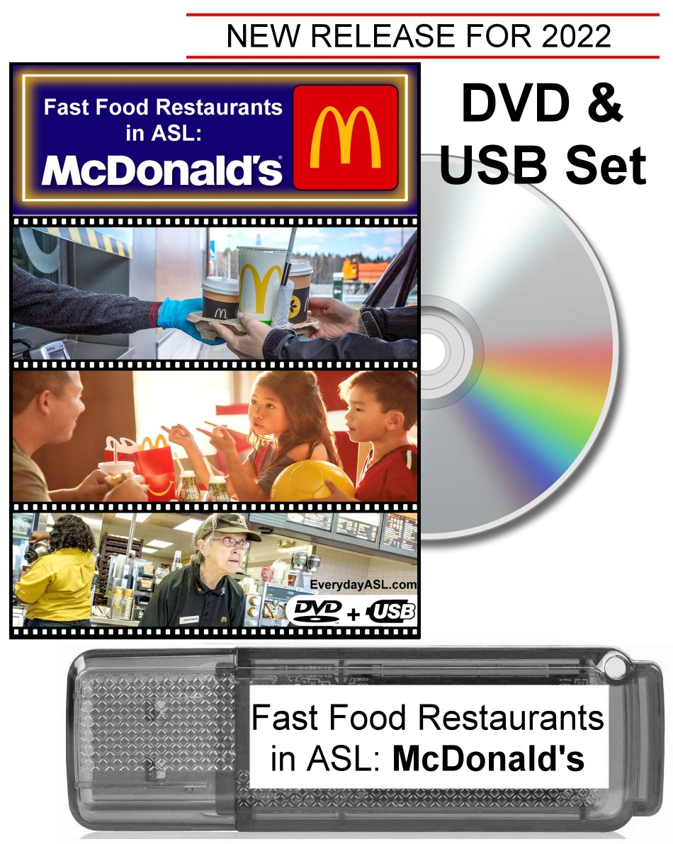 New! Fast Food Restaurants in ASL: McDonald's DVD + USB Set + FREE S&H ...