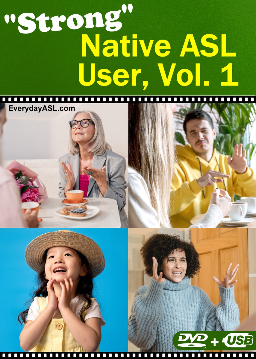 New! "Strong" Native ASL User, Vol. 1 DVD + USB Set with FREE S&H ...