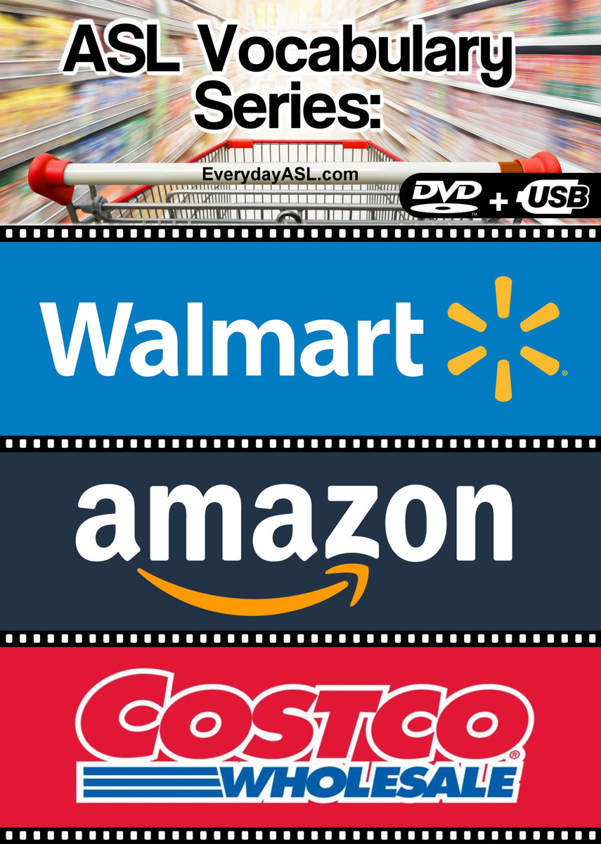 New! ASL Vocabulary Series: Walmart, Amazon and Costco DVD + USB Set ...