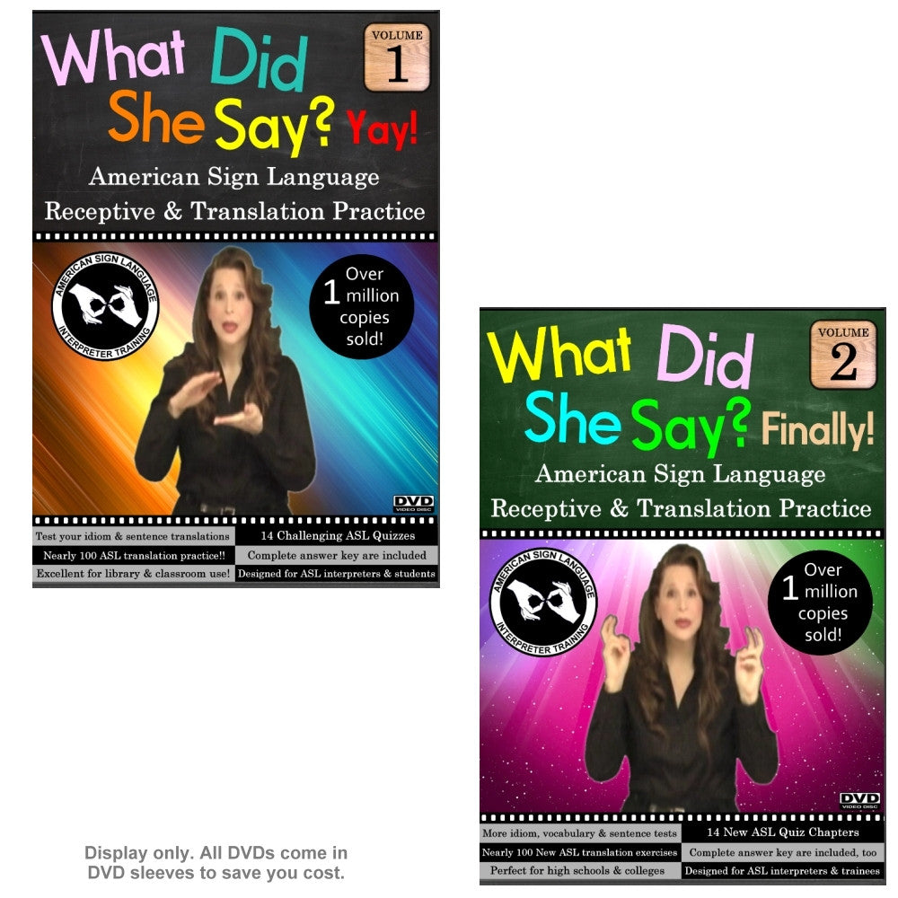 What Did She Say? ASL Receptive Practice & Translation, Vol. 1-2 Set ...