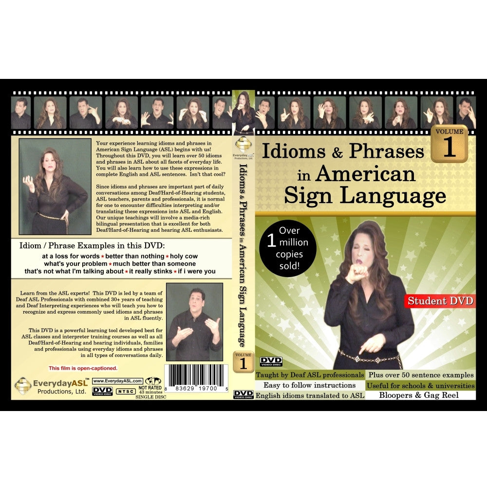 Idioms & Phrases in American Sign Language, Volume 1 - FREE Shipping ...